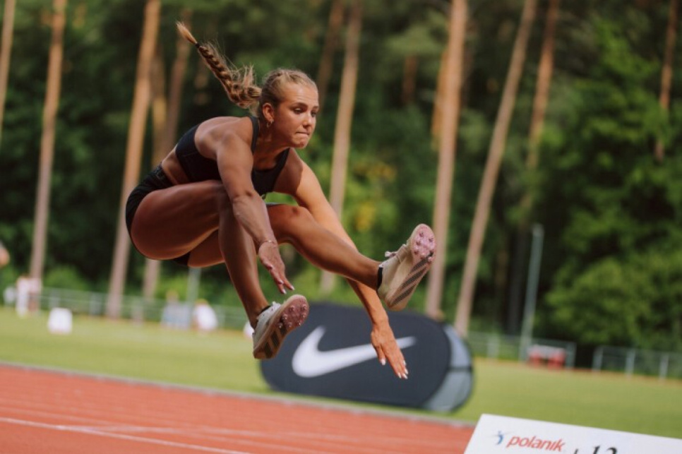 Lasmane Latvijas čempionātā vieglatlētikā izcīna zelta medaļu